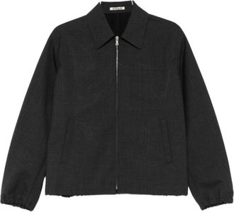 Auralee Homme, Vestes, Gris, Taille: XL Bonded Tropical Wool Zip Blouson