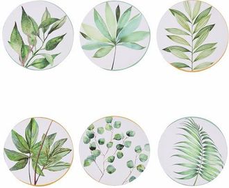 Villa D'Este Home Tivoli Set 6 Platzteller Ø 33 cm aus PP-Kunststoff Oriental Botanique