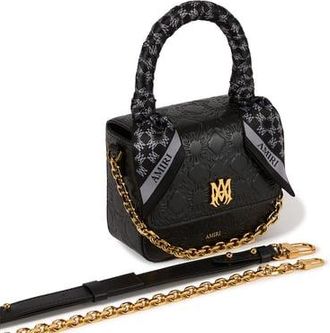 Amiri Sac &agrave; main logotyp&eacute; en cuir m&eacute;lang&eacute;