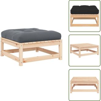 vidaXL Vidaxl - Garten-Fu&szlig;hocker mit Kissen Massivholz Kiefer - Gartenfusshocker - Kiefernholz - Lounge M&ouml;bel - Outdoor Furniture - Gartenstuhl