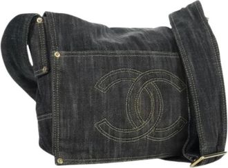 Chanel Sac &agrave; bandouli&egrave;re vintage en toile Pre-owned - Femme - Pre-owned - Bleu - Taille: ONE Size
