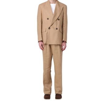 Hev&ograve; Homme, Costumes, Beige, Taille: 2XL Double Breasted Suits