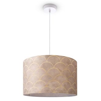 Paco Home Deckenlampe Wohnzimmer Pendelleuchte Esstisch Schlafzimmerlampe Lampenschirm Stoff Modern Abstrakt E27 Lampe, Farbe:Design 8 (&Oslash;45,5 cm), Leuchtenart/F