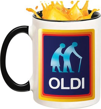 Generic Kaffeetasse, Oldi, Lustige Witz-Humor-Tasse, Neuartige Kaffeetasse, Keramik-Kaffeetasse, 400 Ml, Teetasse, Humorvolle Kaffee-Wasser-Tasse, Home Dining