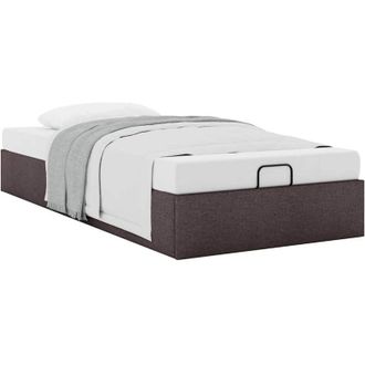 vidaXL Ottoman-Bett ohne Matratze Dunkelbraun 100x200 cm Stoff Vidaxl
