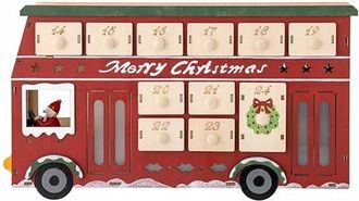 Bloomingville Edward Kalender, Sperrholz, Rot, L37xH21xW11,5 cm