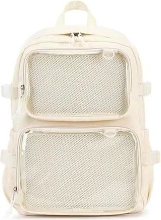 Generic Sac &agrave; dos avec fen&ecirc;tres transparentes pour femmes et adolescentes - Sac &agrave; dos mignon et esth&eacute;tique - Grand sac d&eacute;cole d&eacute;contract&eacute; - Sac &agrave; dos robuste 