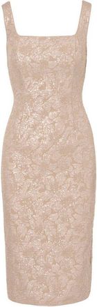 Adrianna Papell Abendkleid Square Neck Jacquard Midi Dress Refined, shimmering knee length dress