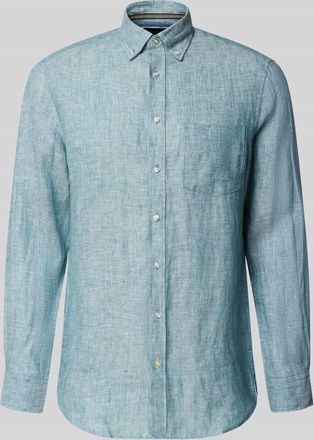 Christian Berg Slim Fit Leinenhemd mit Brusttasche