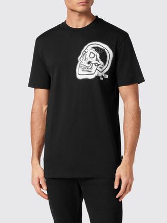 Philipp Plein T-shirt en coton avec imprim&eacute; t&ecirc;te de mort et logo