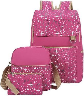 Generic Sac &agrave; dos en cuir pour femme, sac &agrave; dos, sac &agrave; main, sac &agrave; stylos, sac &agrave; dos cartable pour femme, rose, taille unique