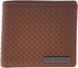 Baldinini Homme, Accessoires, Brun, Taille: ONE Size Woven Print Leather Wallet