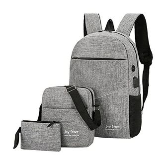 Generic Sac &agrave; dos pour homme - Trois couleurs unies - Sac de voyage dordinateur - &Eacute;tanche - Sac assorti d&eacute;contract&eacute; - Sac &agrave; dos &agrave; fleurs, gris, taille unique