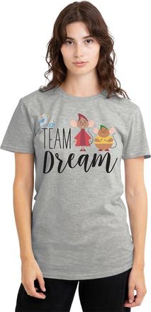 Cinderella Disney Womens Cinderella Team Dream with Jaq and Gus Ladies, Athletic Heather T-Shirt, XXL