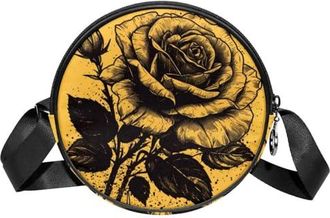 Generic Circle Sac &agrave; bandouli&egrave;re pour femme, petit sac &agrave; bandouli&egrave;re avec fermeture &eacute;clair et bretelles r&eacute;glables, sac &agrave; main rond d&eacute;contract&eacute; pour femmes et 
