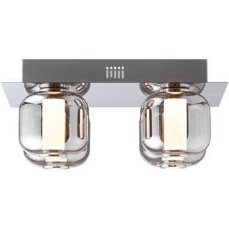 Brilliant Rafa Plafonnier led 4 flammes chrome / verre fum&eacute; Luminaires dint&eacute;rieur, plafonniers, d&eacute;coratifs 4x led 5.5W int&eacute;gr&eacute;es, (flux lumineux: 535lm