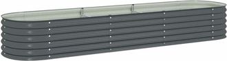 vidaXL Vidaxl - Lit sur&eacute;lev&eacute; de jardin 320x80x44 cm Acier galvanis&eacute; Gris
