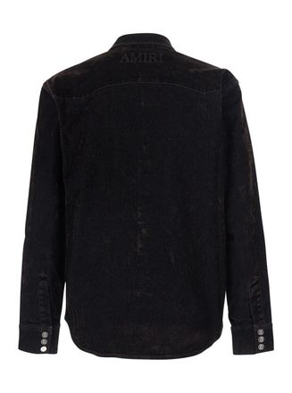 Amiri Patchwork Denim Shirt - Black