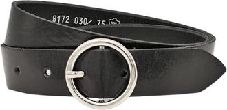 AnnaMatoni Ceinture en cuir véritable pour femme - Boucle ronde - Fabriquée en Allemagne - 3 cm de large - Marron et noir, Noir 790, TW115 - Gesamtlänge 130cm