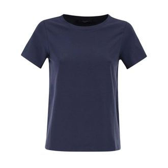 Max Mara Rundhals-T-Shirt aus Baumwolle - - Tops - Damen - Blau - S