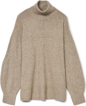 Vero Moda Vero Moda Vmdoffy Ls Roll Neck Pullover Noos Pull à col roulé, Encre sépia, XL Femme