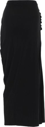 Paco Rabanne Viscose Midi Skirt - Black