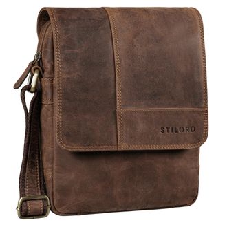 STILORD Andy Messenger Bag Herren Leder Klein Schultertasche Echtleder Vintage Umh&auml;ngetasche Tablet 11 Zoll iPad Tasche DIN A5 Herrentasche, Farbe:veleta - br