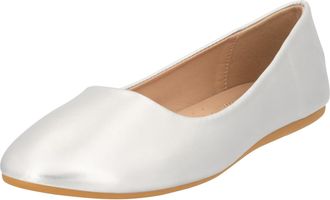 Elara Damen Ballerina Bequeme Slip Ons Flach Chunkyrayan DY-10A Silver-40