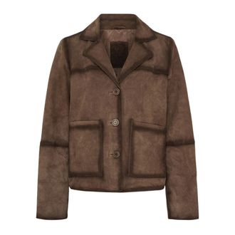 Notyz Kurzer Wildleder-Blazer - - Jackets - Damen - Braun - L