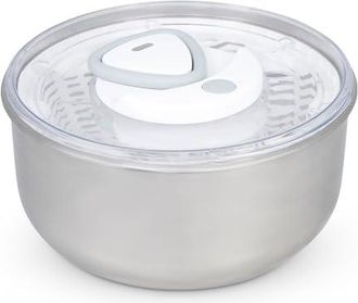 Zyliss Easy Spin 2 Salatschleuder, Fassungsverm&ouml;gen 6L, Edelstahl, Wei&szlig;, Salattrockner inklusive Salatsch&uuml;ssel, Aquavent Technologie