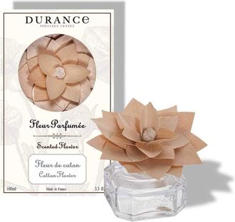 Durance Duft-Diffusor aus Holz 100 ml - Baumwollblumenduft - dekorativer Parf&uuml;m-Diffusor - Aromatherapie-Lufterfrischer - Raumduft