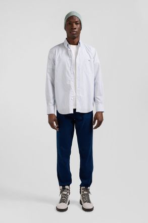 Eden Park Chemise Ray&eacute;e En Coton Ciel Coupe Regular Jacquard