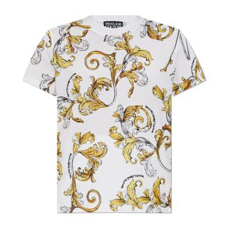 Versace Jeans Couture T-Shirt mit Print Outline Barocco - - Tops - Damen - Wei&szlig; - 2XS