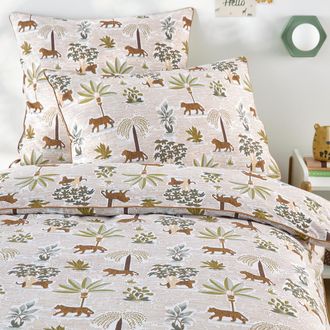 La Redoute Interieurs Housse De Couette Enfant En Coton Lav&eacute; Imprim&eacute; Jungle Wila