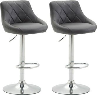 Clp Stocks SooL 2 pcs en chaises de cuisine pivotantes en cuir eco avec des repousses de pied de diff&eacute;rentes couleurs Couleur : Gris