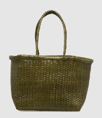 Dragon Diffusion Sac B Weave Basket Small Cuir Kaki