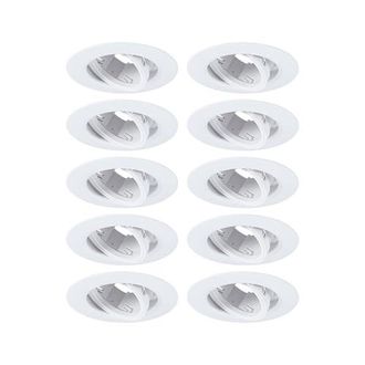 Paulmann 92115 Spots encastr&eacute;s kit de 10 orientable rond 90 mm 30&deg; GU10 max. 10x10W 230 V Blanc Luminaire encastr&eacute; - luminaire sans ampoule