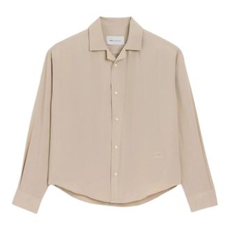 Ami Lang&auml;rmeliges kastenf&ouml;rmiges Hemd - - Shirts - Herren - Beige - 3XL