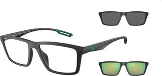 Emporio Armani Homme, Accessoires, Noir, Taille: 55 MM Clip Lunettes de soleil