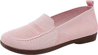 Generic Chaussures plates pour femme - Respirantes - Chaussures &agrave; enfiler - D&eacute;contract&eacute;es - Coussin orthop&eacute;dique - Chaussures de loisirs - En maille - Slip On