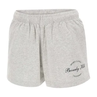Sporty & Rich Femme, Shorts, Gris, Taille: 38 FR Beverly Script Disco Short