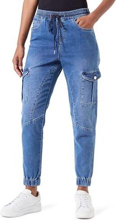 Only Onlkelda Cargo Cut Elas DNM Gua Jeans, Denim Bleu médium, L / 30L Femme