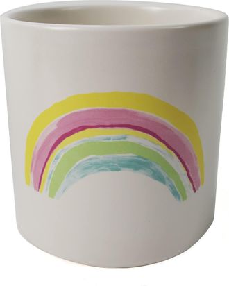 Leaf Keramik-Pflanzgef&auml;&szlig;, Regenbogenfarben, 12 x 12 x 12 cm