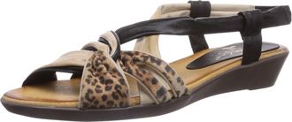 Andrea Conti Damen 0357402098 Offene Sandalen mit Keilabsatz, Mehrfarbig (schwarz/kombiniert 098)