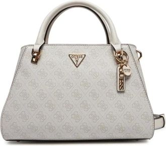 Guess Femme, Sacs, Beige, Taille: ONE Size Sac &agrave; main monogramme - Beige Logo en m&eacute;tal