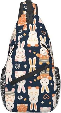 Generic Multifonction Sacoche Port&eacute; &eacute;paule Art mignon de lapin Sac &agrave; Bandouli&egrave;re Casual Sac &agrave; Poitrine pour Femme &eacute;cole Camping