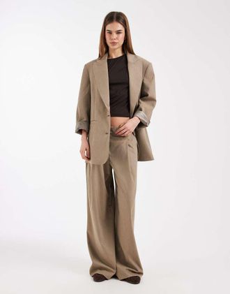 Asos Elegante Hose mit Streifen, weitem Bein und lockerem, maskulinem Schnitt, Kombiteil-Bunt