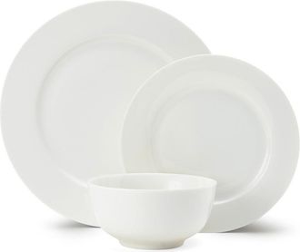 Mikasa Mikasa Egret 12er-Set aus feinem Porzellan, Wei&szlig;es Tafelservice f&uuml;r 4 Personen mit Speisetellern, Beilagentellern & Sch&uuml;sseln | Geschenkbox & sp&uuml;lmasc