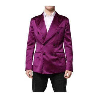 Dolce & Gabbana Lila Seiden Herrenanzug Blazer - - Jackets - Herren - Lila - M