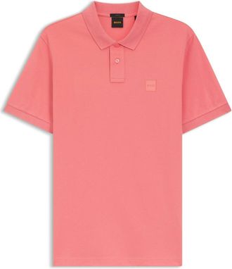 HUGO BOSS Piqu&eacute;-Poloshirt mit Stretch und Label-Aufn&auml;her in